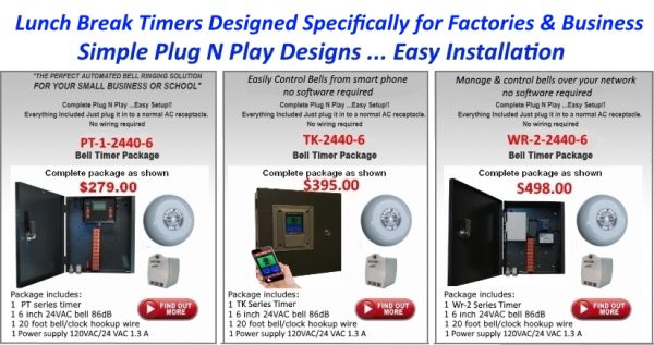 Lunch Break Buzzers | Warehouse Bells | ECP Timer Equipment